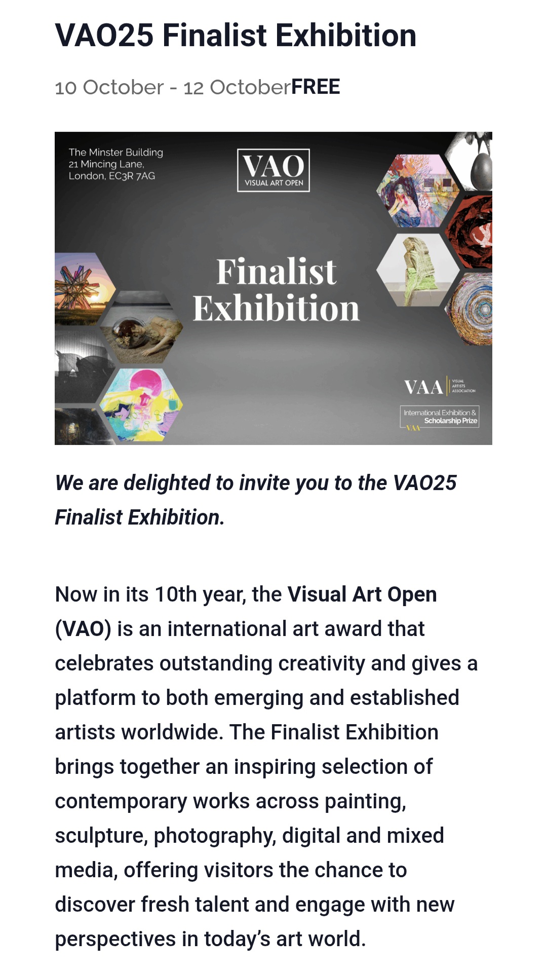 VAO 2025: Visual Arts Open FINALISTS exhibition. – BEA LAST – Artist ...